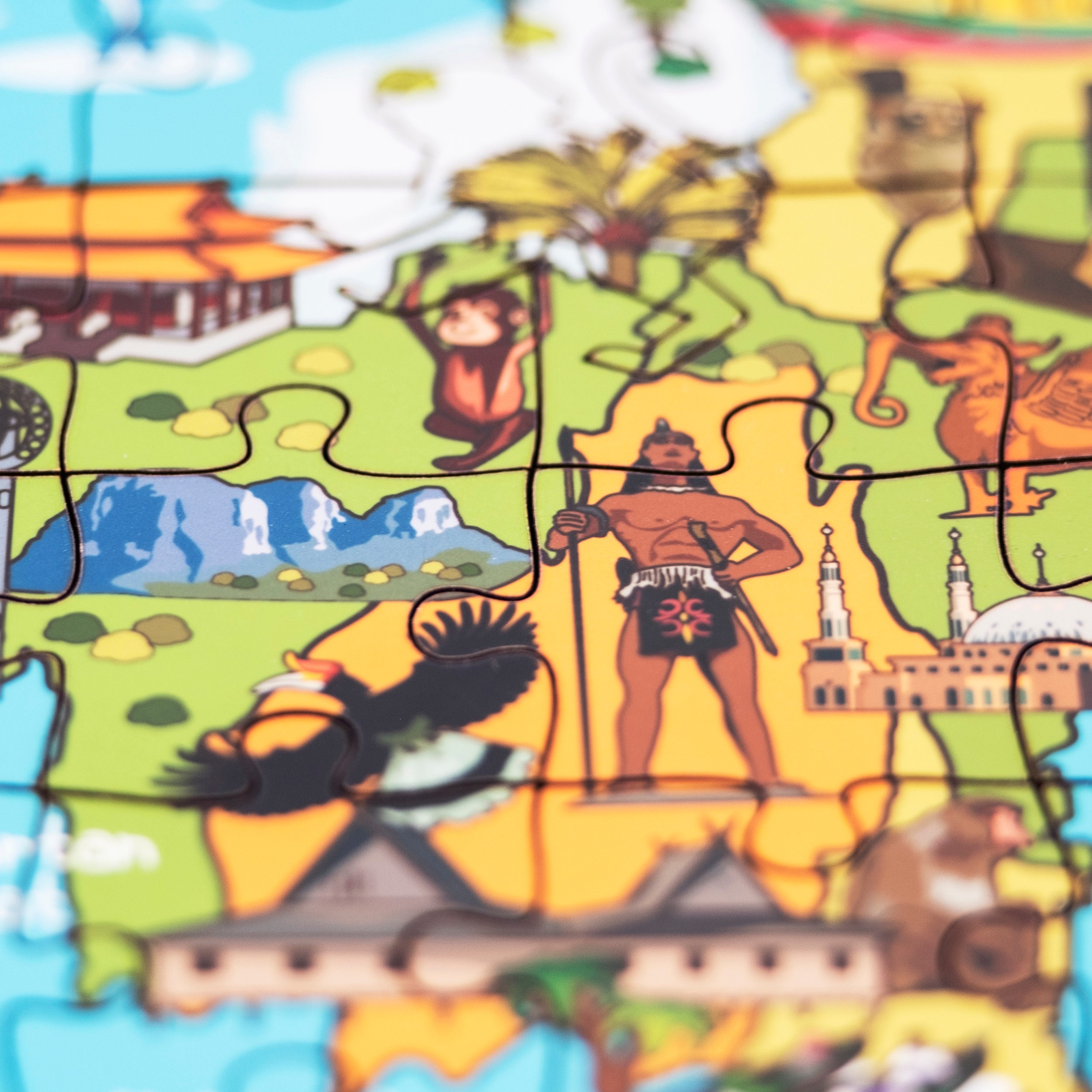 Indonesia Map Wooden Jigsaw Puzzle for Children and Adults, Southeast ...