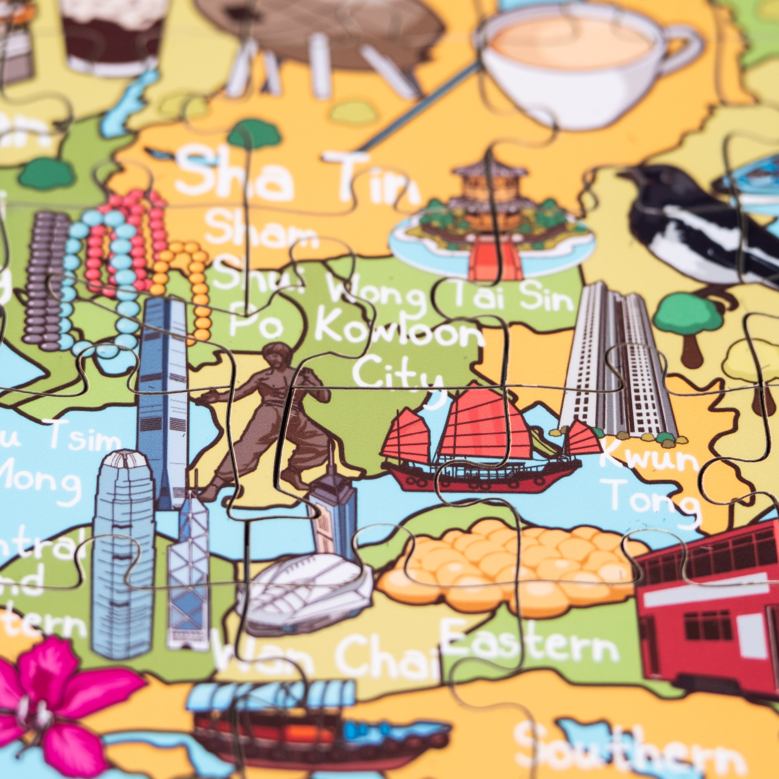 Hong Kong Map Wooden Jigsaw Puzzles Fun Holiday Board Games - Etsy