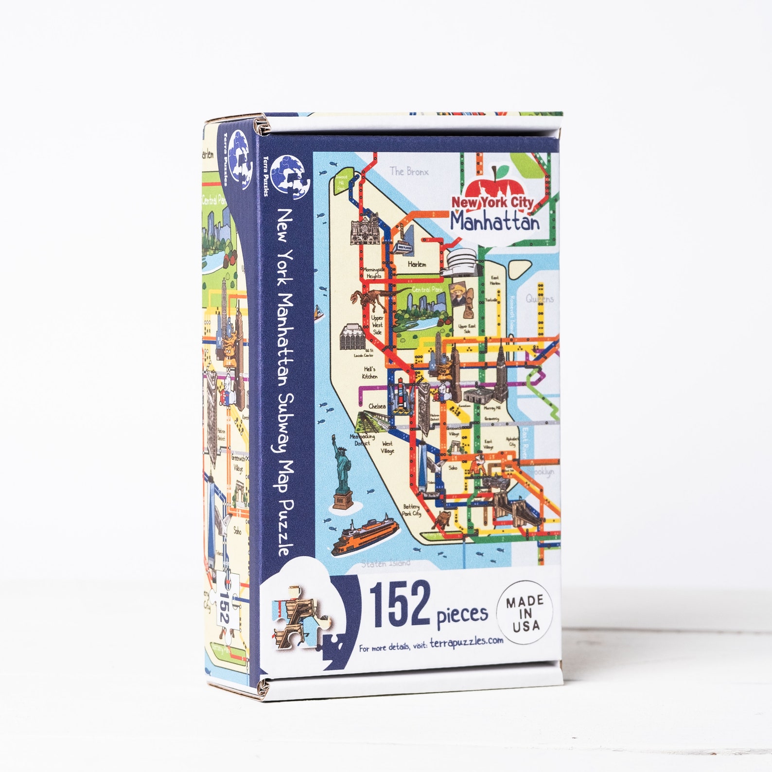 New York Manhattan Subway Illustrated Map Wooden Jigsaw Puzzle for ...
