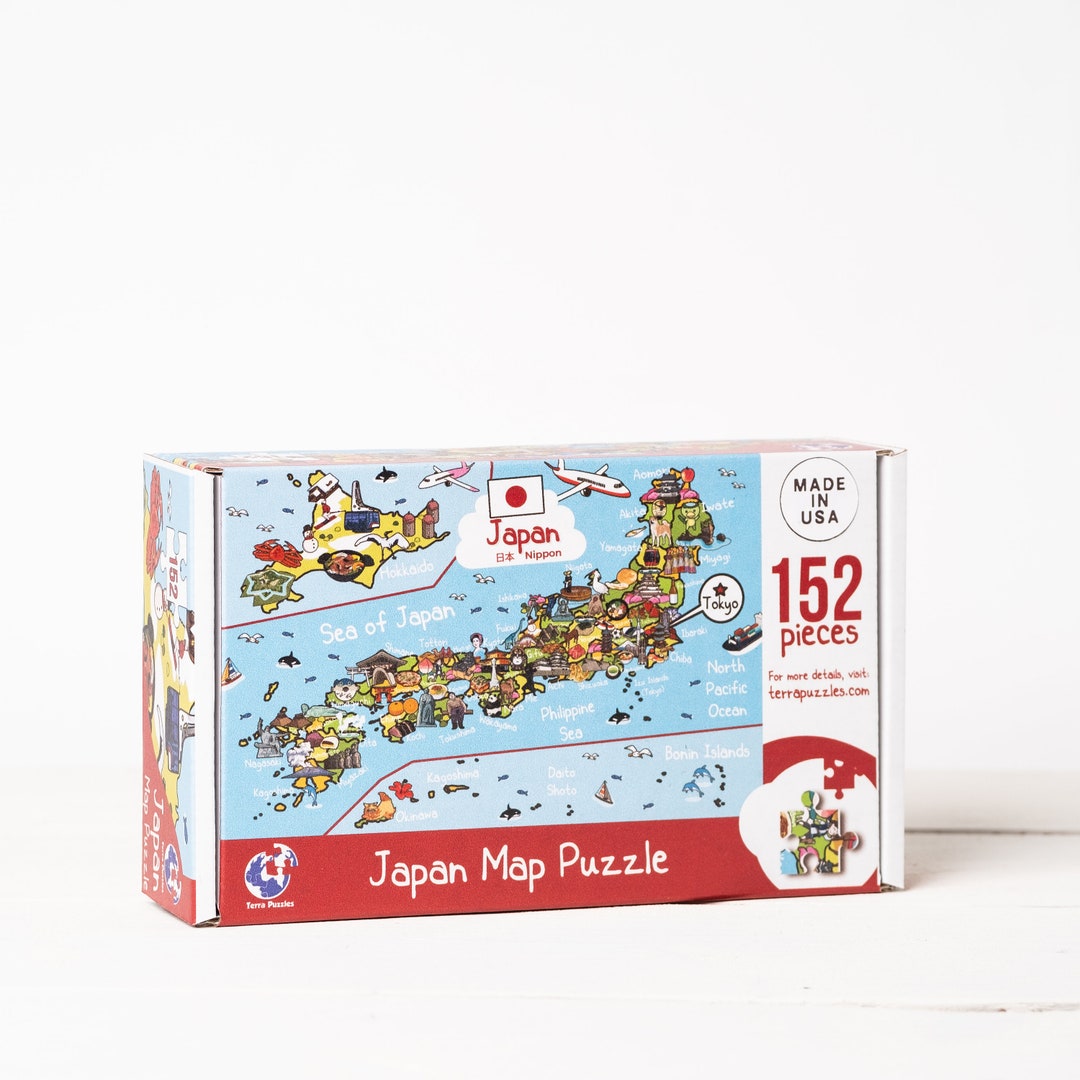 Japan Map Wooden Jigsaw Puzzle for Children and Adults, Asia ...