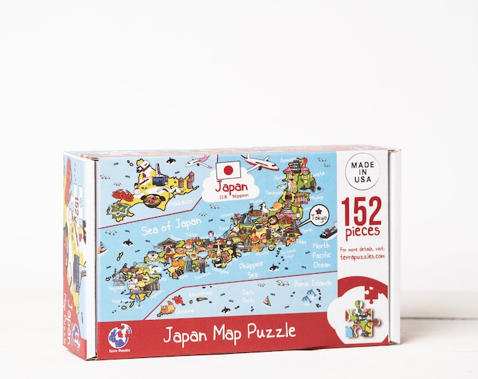 Japan Map Wooden Jigsaw Puzzle for Children and Adults, Asia ...