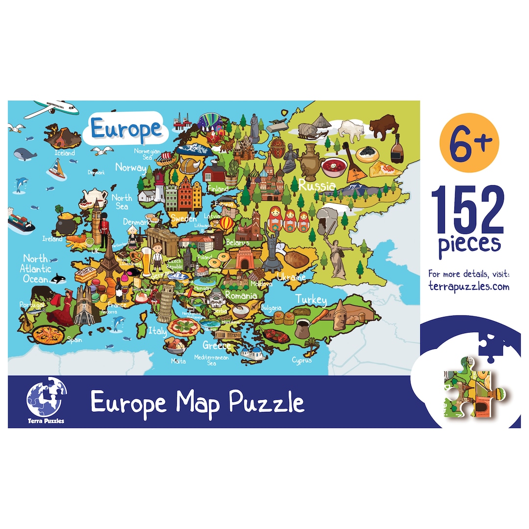 Europe Map Wooden Jigsaw Puzzle Montessori Map Puzzle for - Etsy