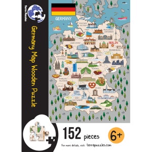 Germany Map Wooden Jigsaw Puzzle for Kids, Educational Map of Europe ...