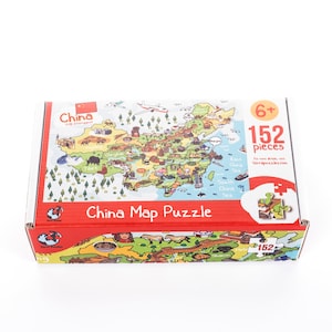 Colorful China Illustrated Wooden Map Jigsaw Puzzle for - Etsy