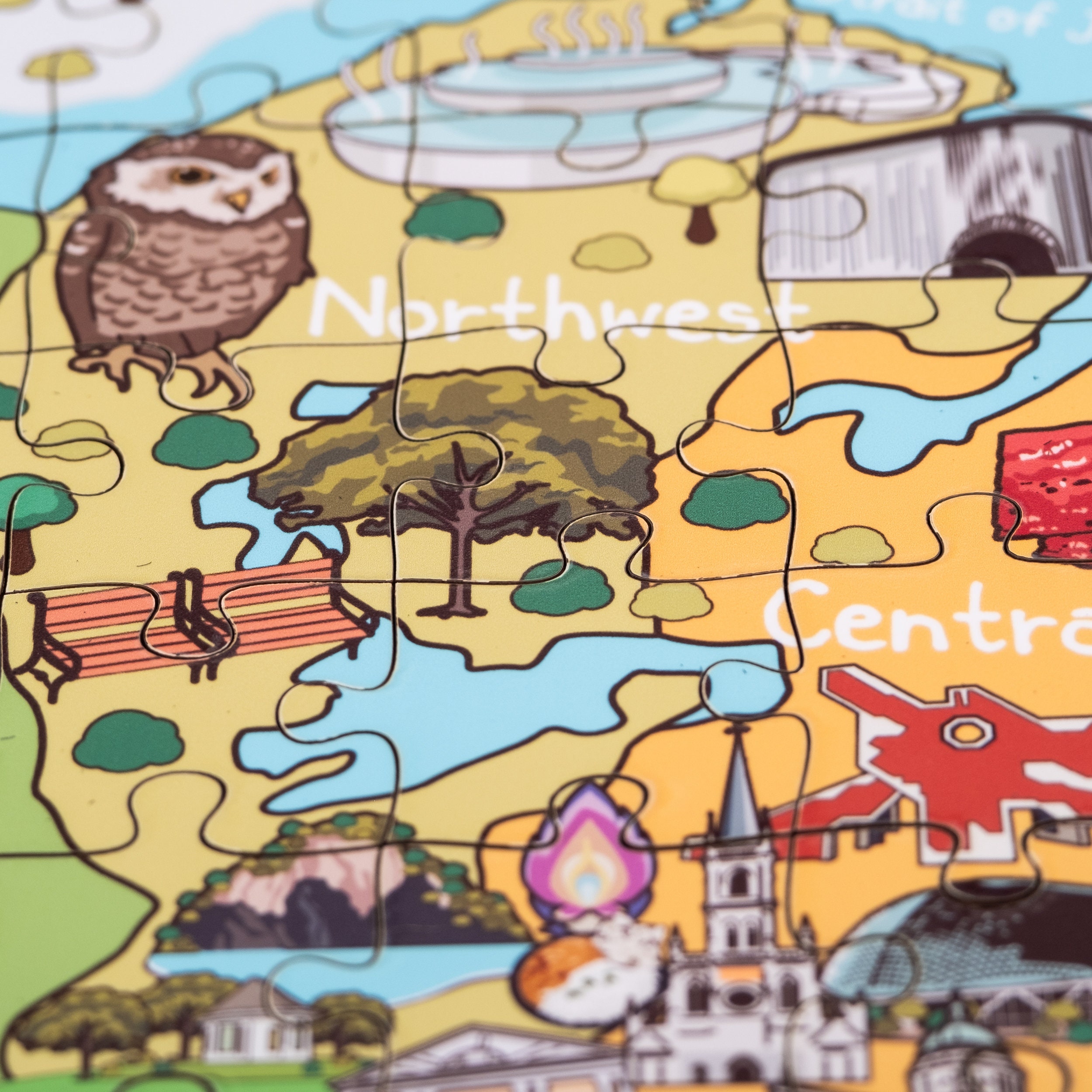 Singapore Map Wooden Jigsaw Puzzle for Children and Adults, Asian Map ...