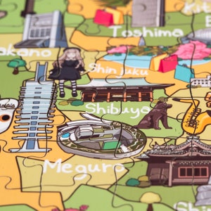 Tokyo Map Wooden Jigsaw Puzzle for Kids and Adults, Holiday City of ...