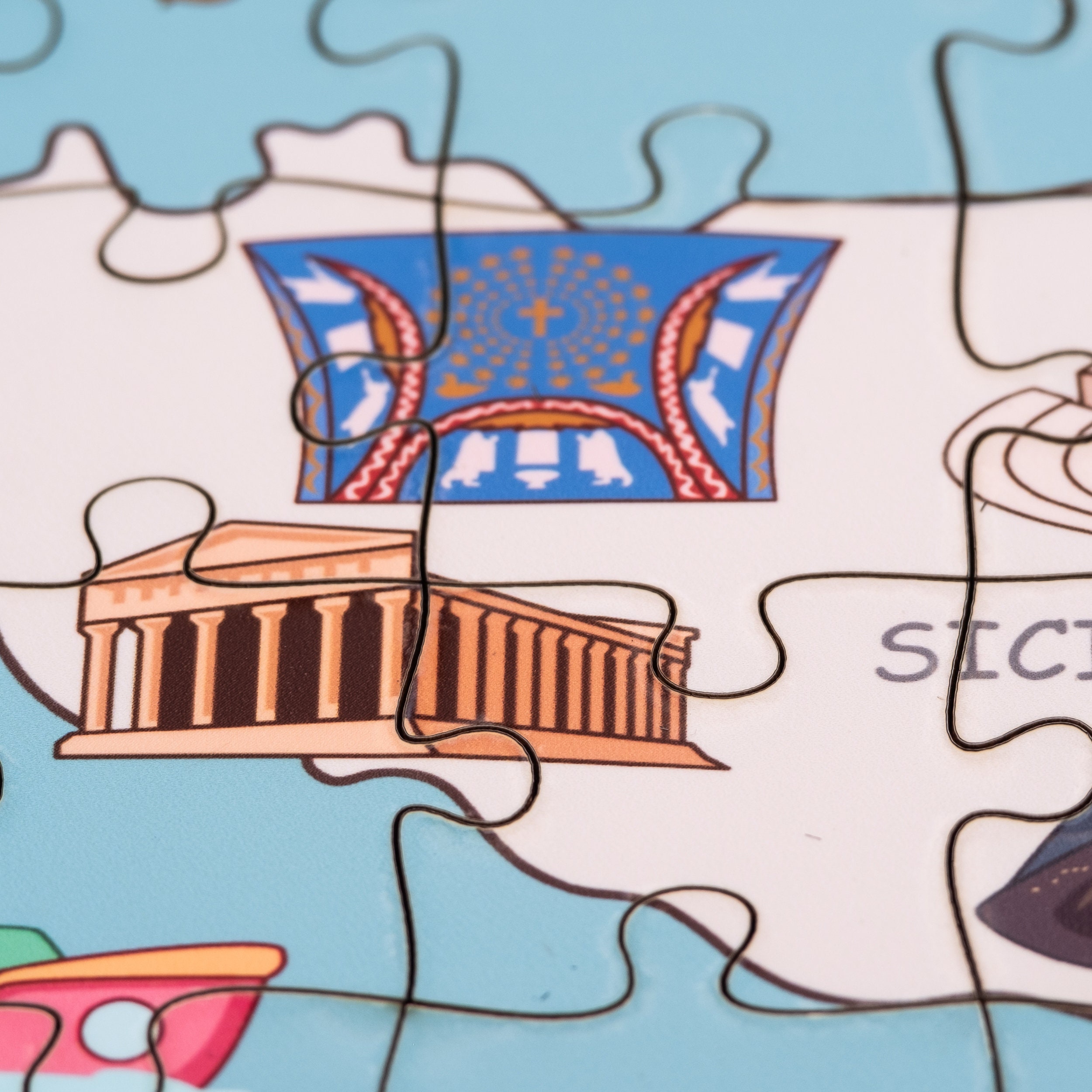 Colorful Italy Illustrated Wooden Map Jigsaw Puzzle for Children and ...