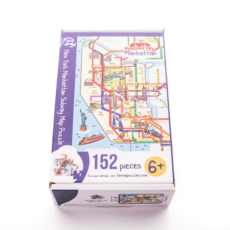 New York Manhattan Subway Illustrated Map Wooden Jigsaw Puzzle - Etsy