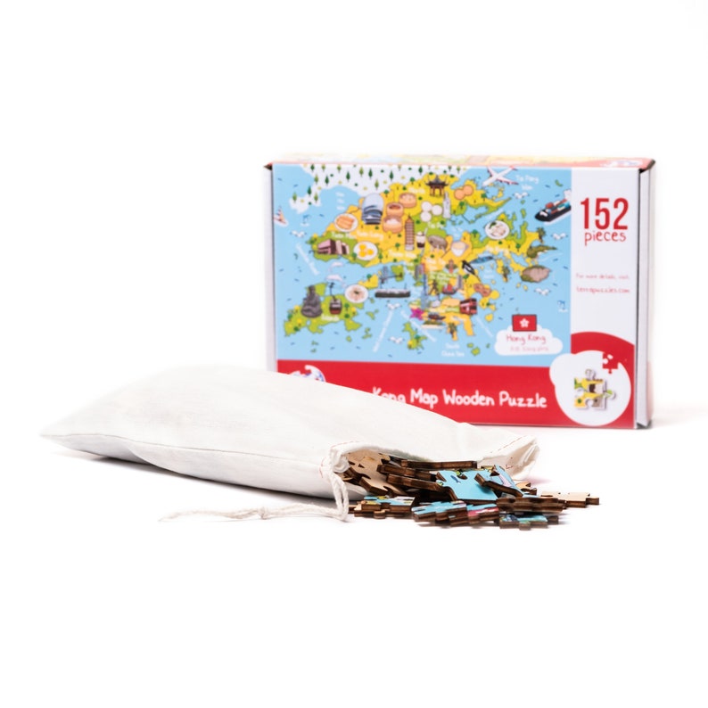 Hong Kong Map Wooden Jigsaw Puzzles Fun Holiday Board Games - Etsy