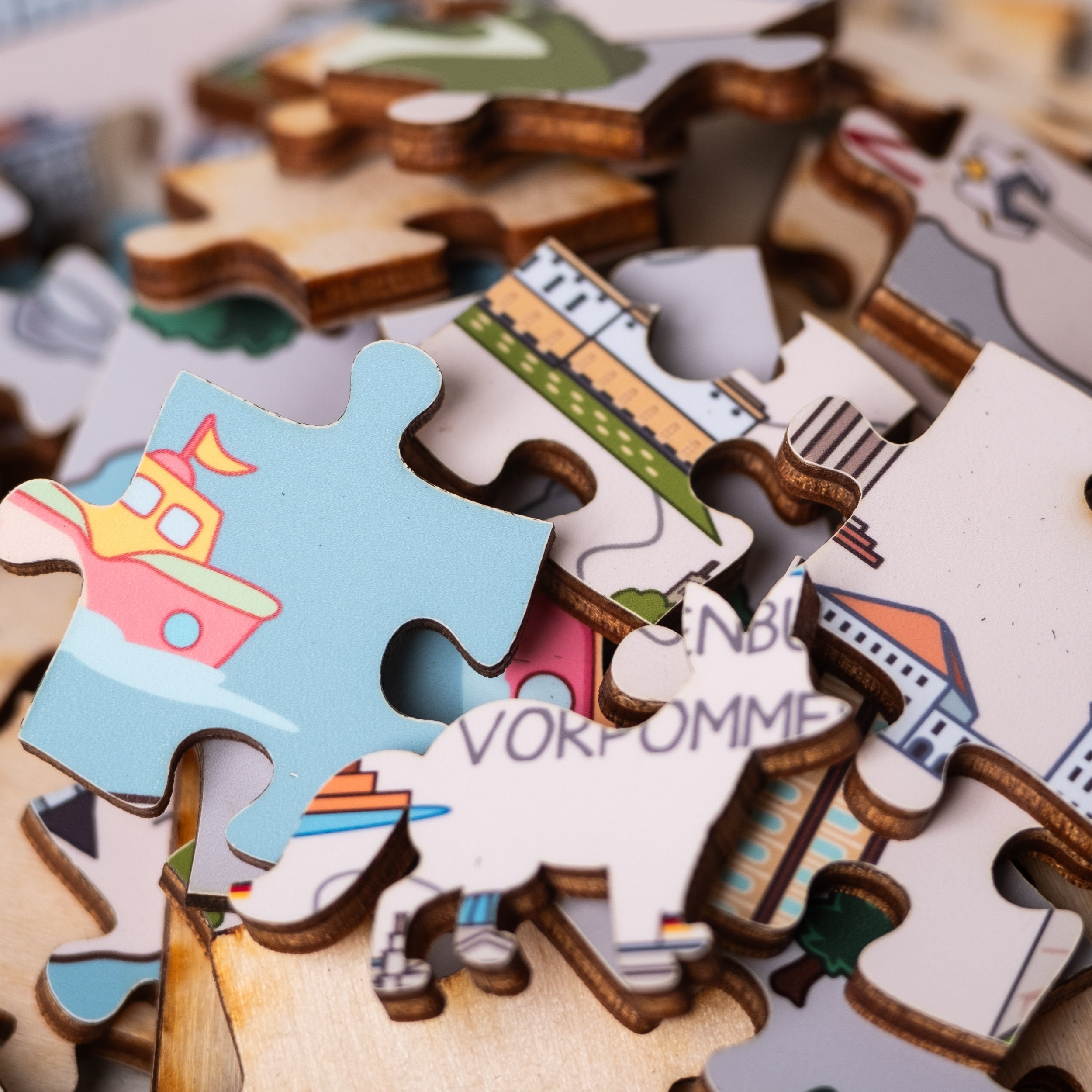 Germany Map Wooden Jigsaw Puzzle for Kids, Educational Map of Europe ...