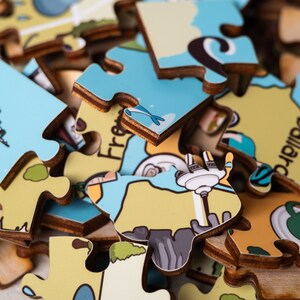 Seattle City Map Wooden Jigsaw Puzzle for Kids, Washington State Puzzle ...