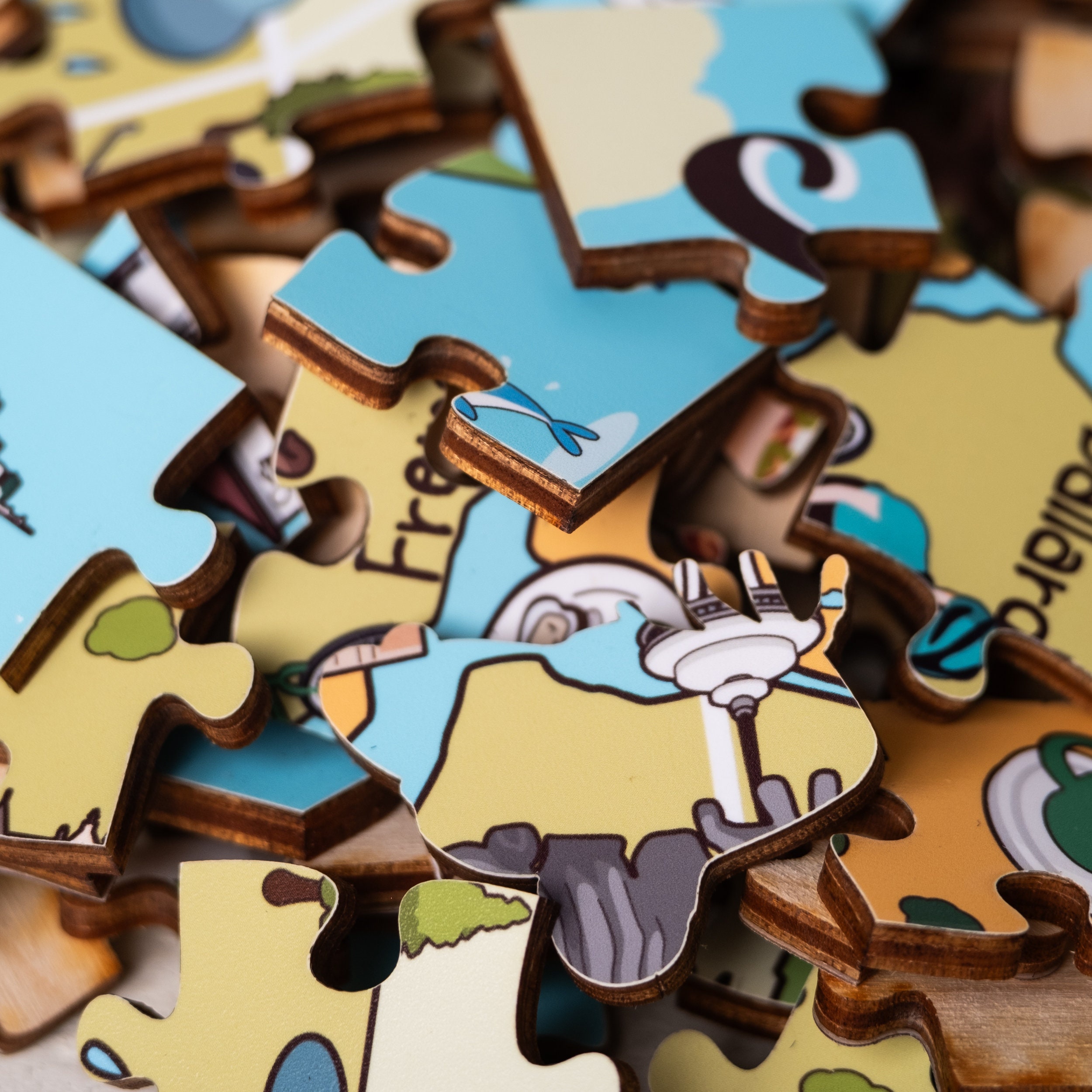 Seattle City Map Wooden Jigsaw Puzzle for Kids, Washington State Puzzle ...