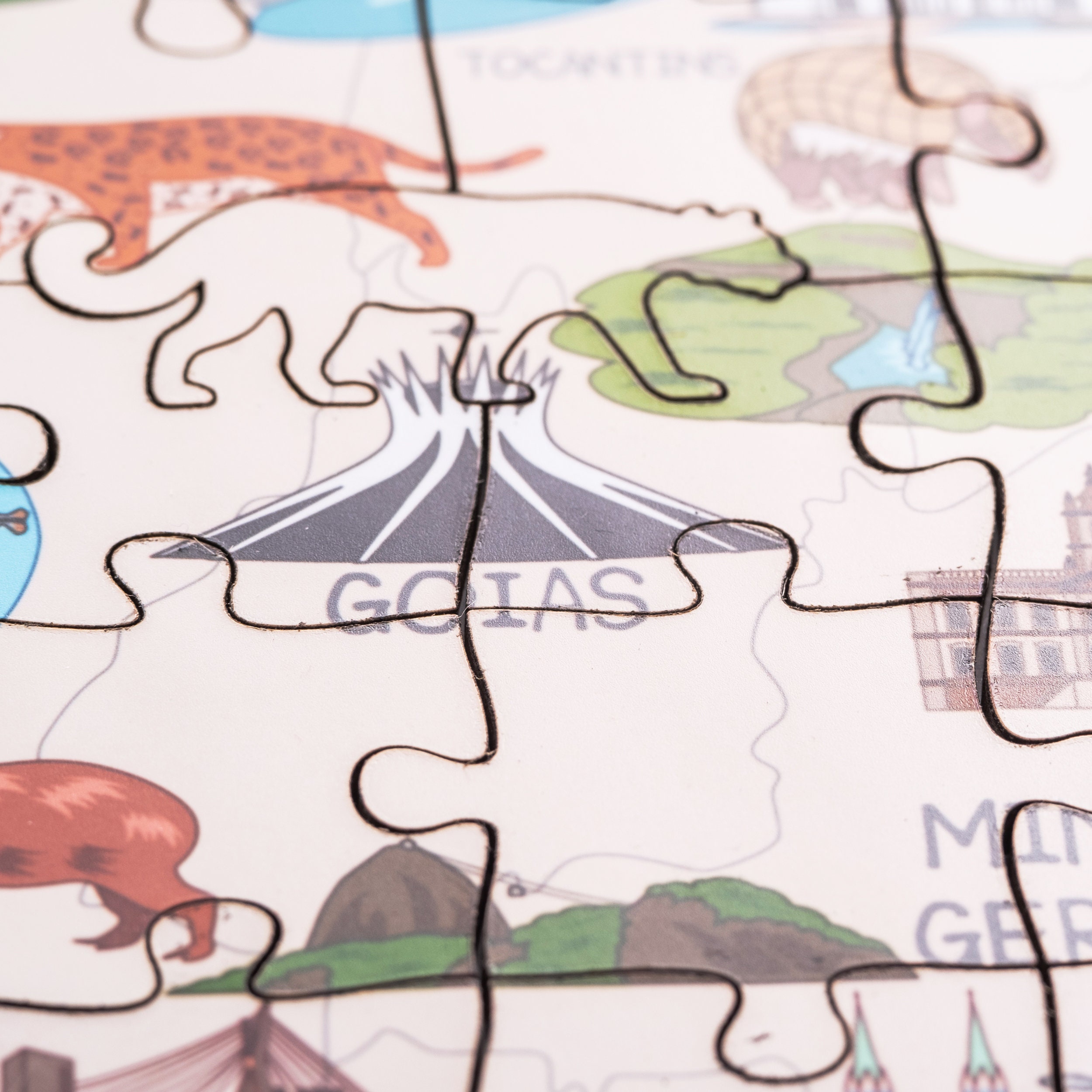 Brazil Map Wooden Jigsaw Puzzle for Kids 6, Handmade Educational ...