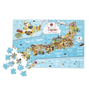 Japan Map Wooden Jigsaw Puzzle for Children and Adults, Asia ...