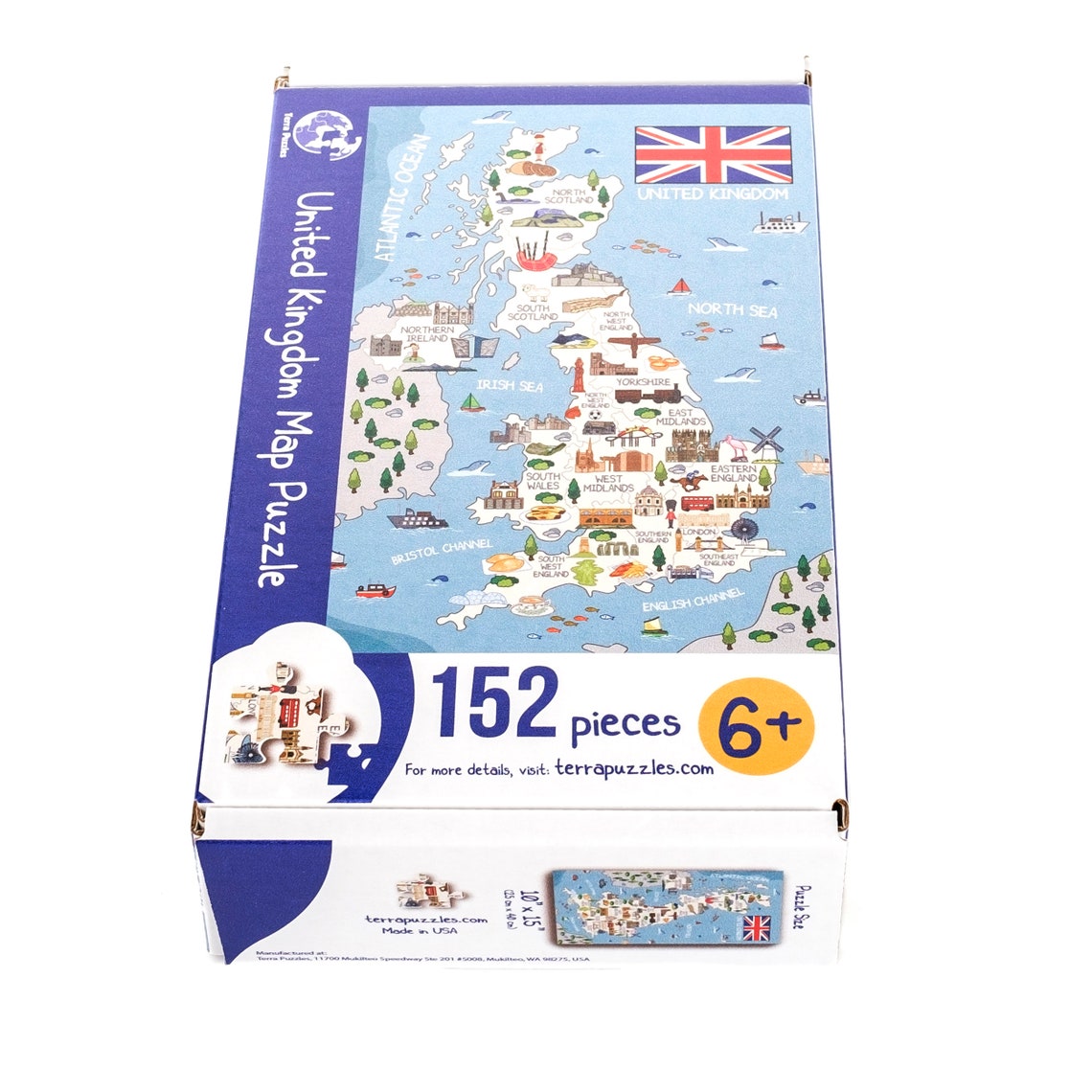 United Kingdom Map Illustrated Wooden Jigsaw Puzzle Great - Etsy