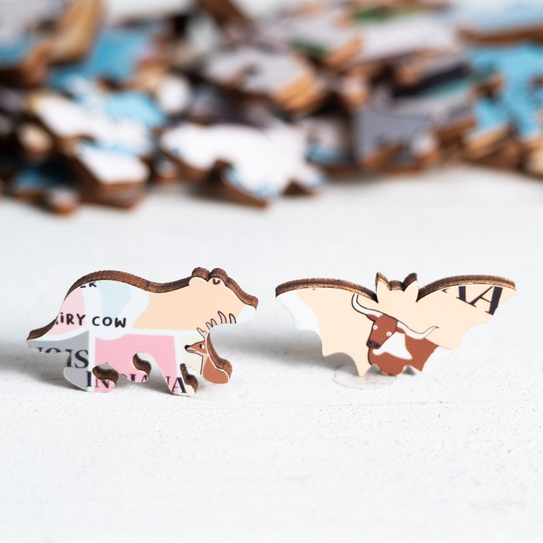 USA State Mammals Map Jigsaw Puzzle for Children and Adults, Holiday ...