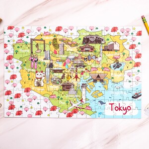 Tokyo Map Wooden Jigsaw Puzzle for Kids and Adults, Holiday City of ...