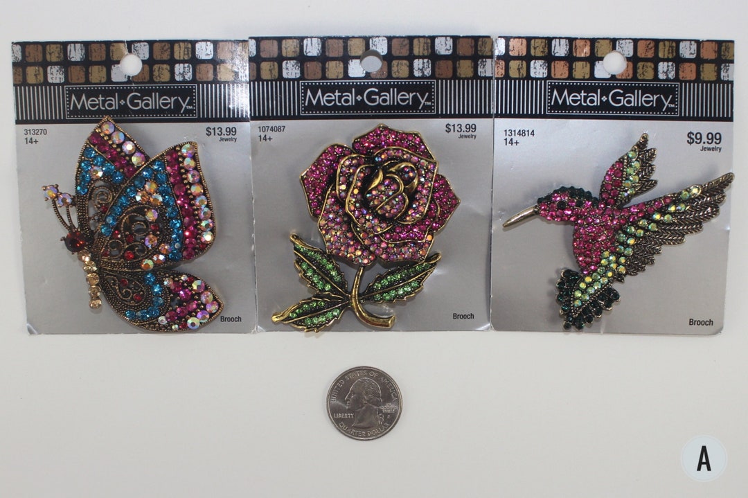 More Assorted Rhinestone Pins and Brooches Multiple Lots in This ...