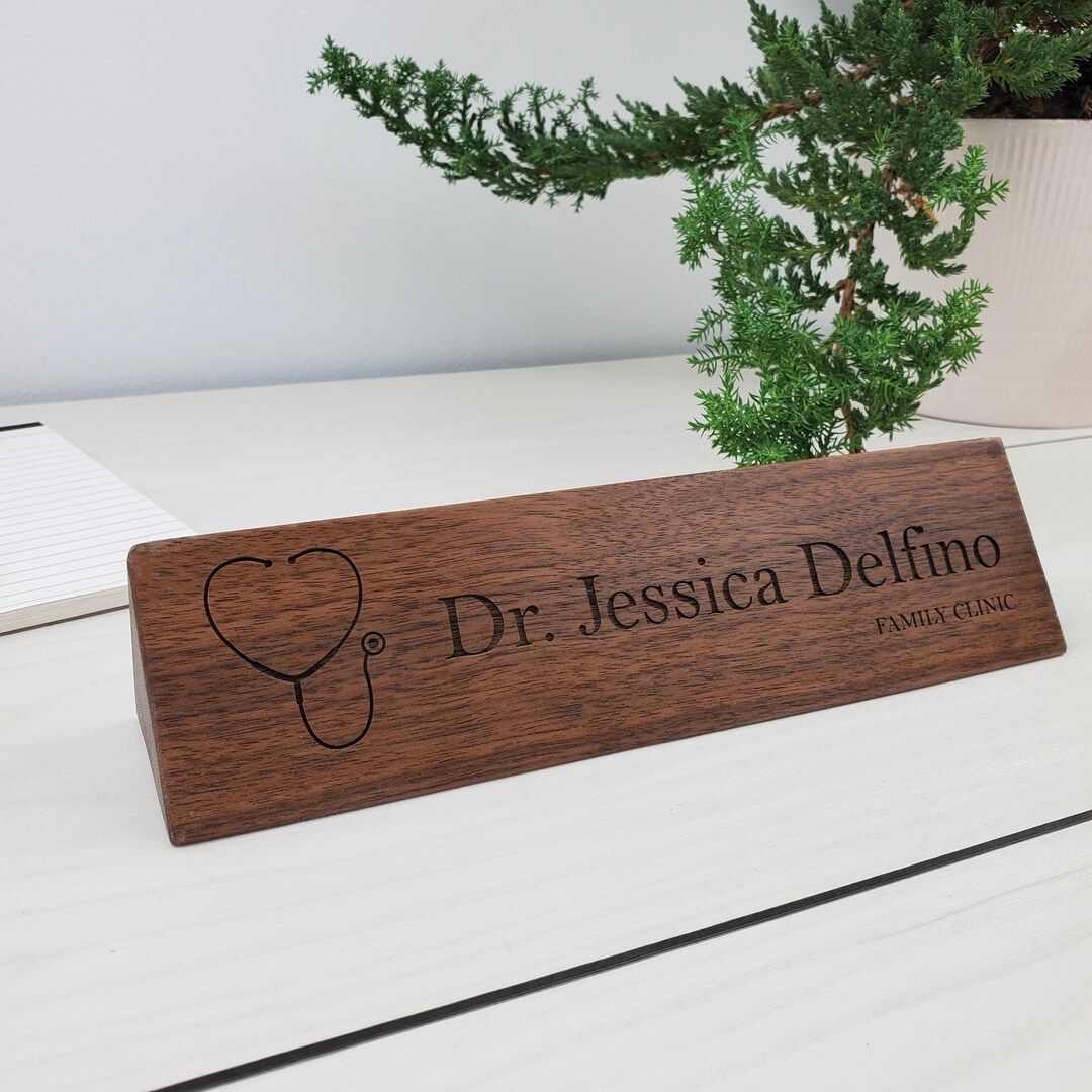 Personalized Wood Desk Block, Custom Engraved Desk Name Plate, Desk ...