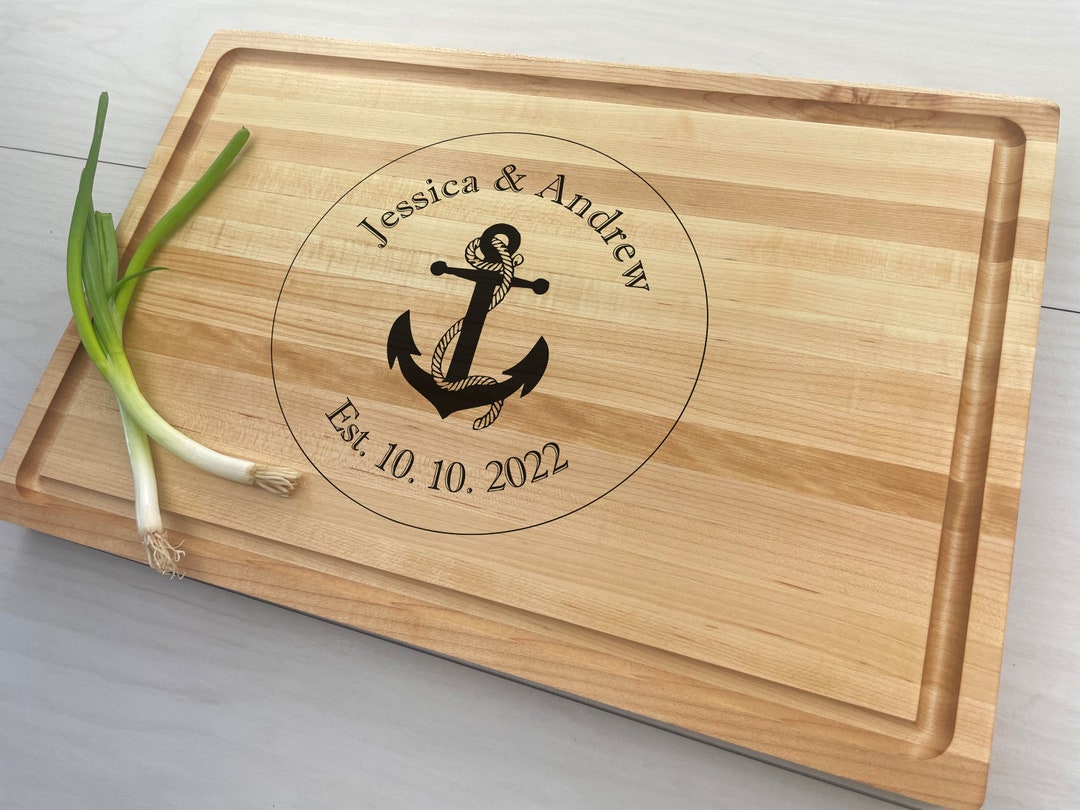Personalized Butcher Block Cutting Board, Engraved Butcher Block ...