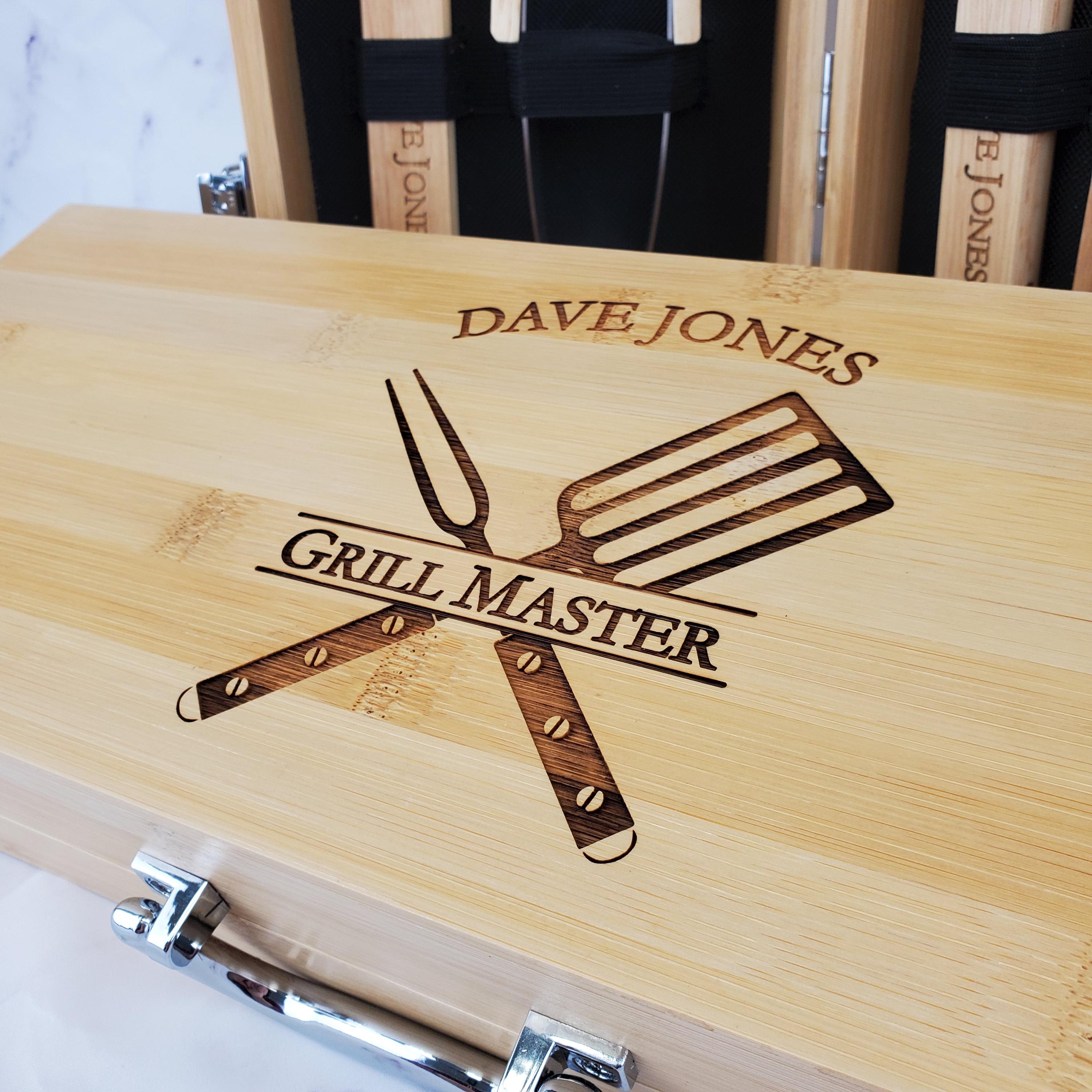 Personalized BBQ Tools & Box Set, Custom Engraved Barbecue Case, Grill ...