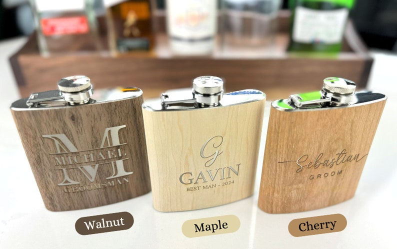Personalized Wood Flask, Custom Flask, Wood Birthday Flask, Engraved ...