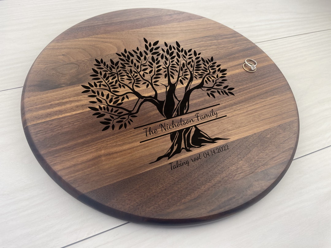 Personalized Circular Cutting Board, Engraved Round Cutting Board ...