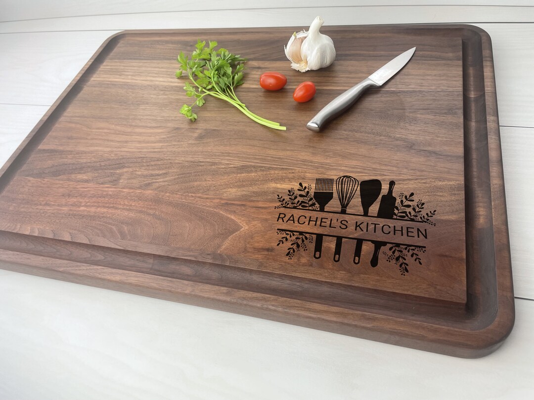 Personalized Butcher Block Cutting Board, Engraved Butcher Block ...