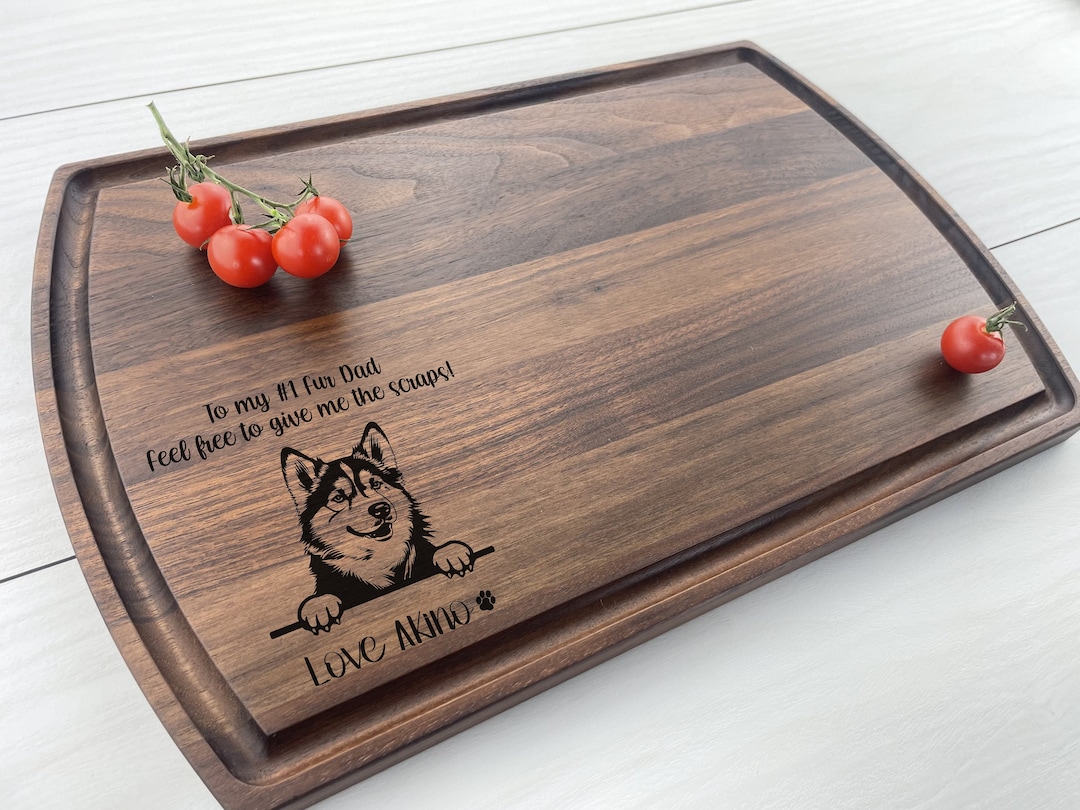 Personalized Engraved Cutting Board, Alaskan Malamute, Dog Board, Fur ...