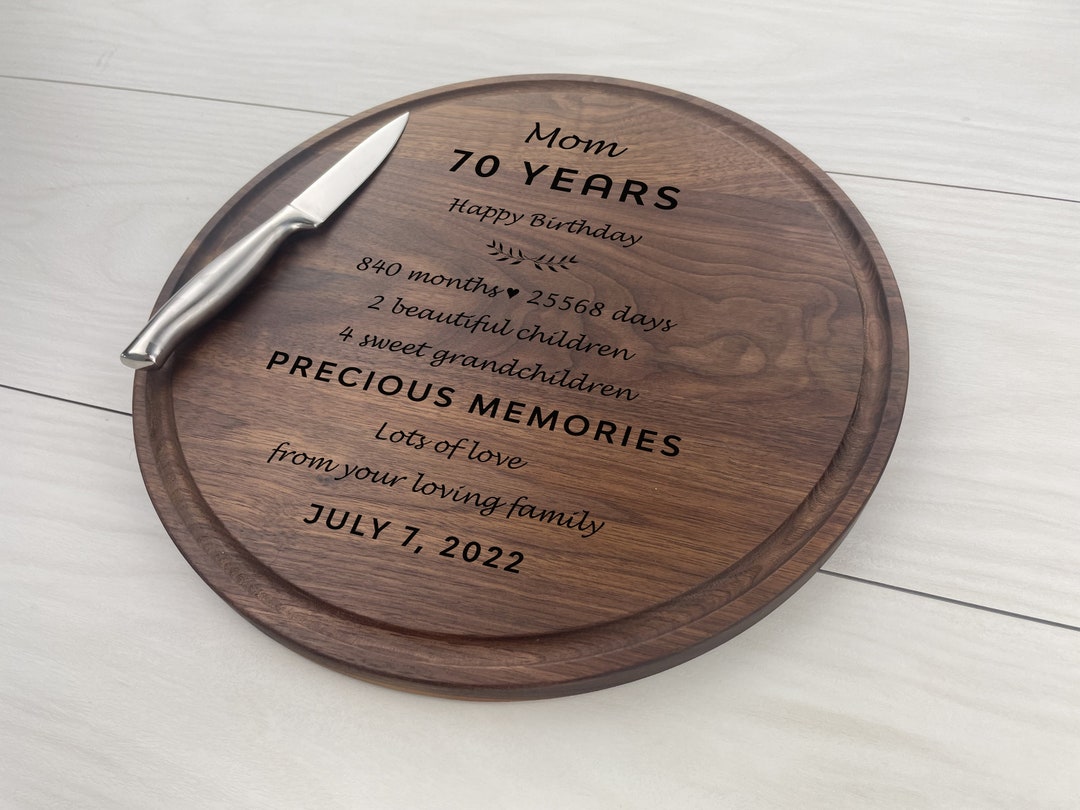 Personalized Circular Cutting Board, Engraved Round Cutting Board ...