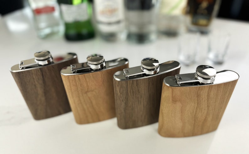 Personalized Wood Flask, Custom Flask, Wood Flask for Skiers, Engraved ...