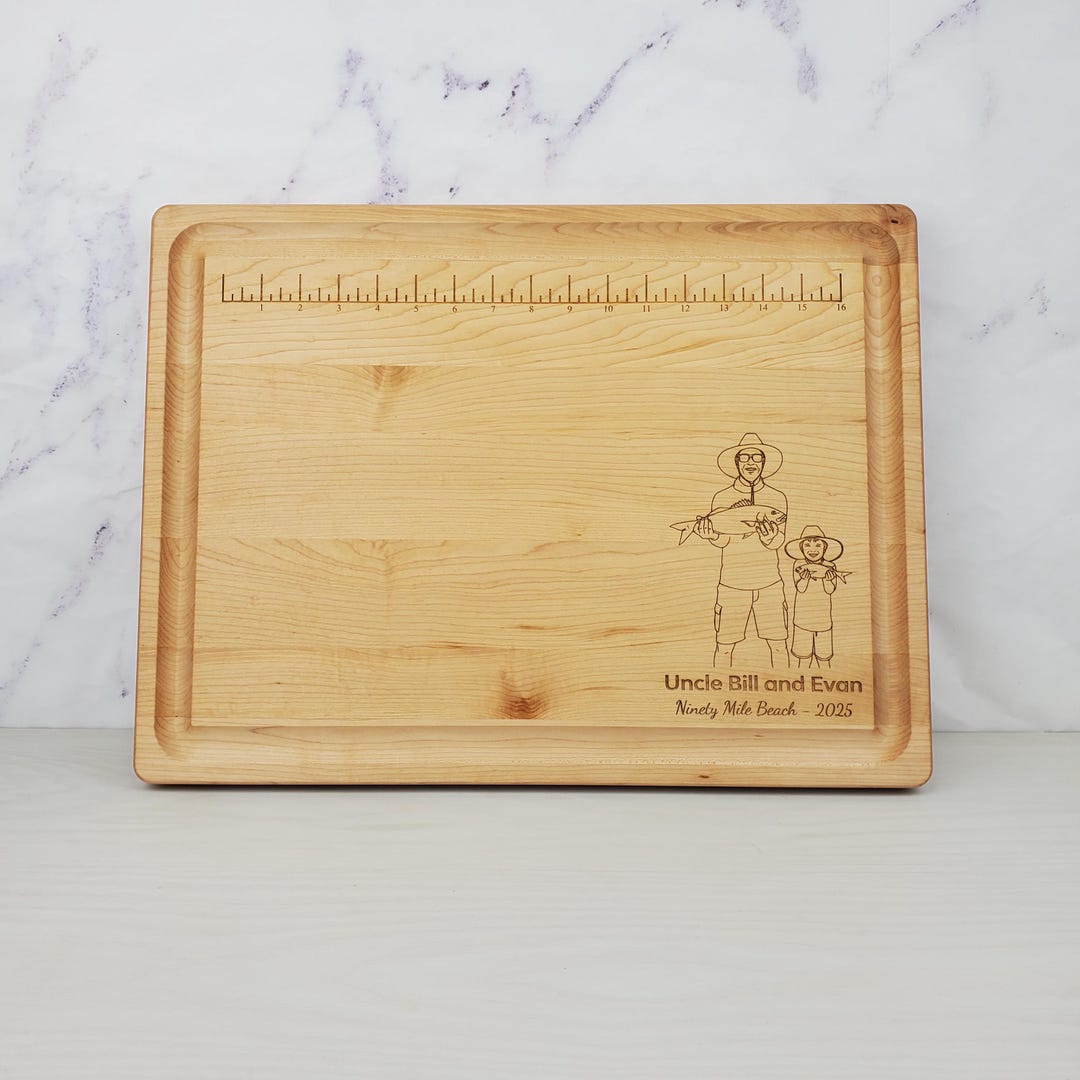 Personalized Portrait Butcher Block, Family Portrait, Custom Engraved ...
