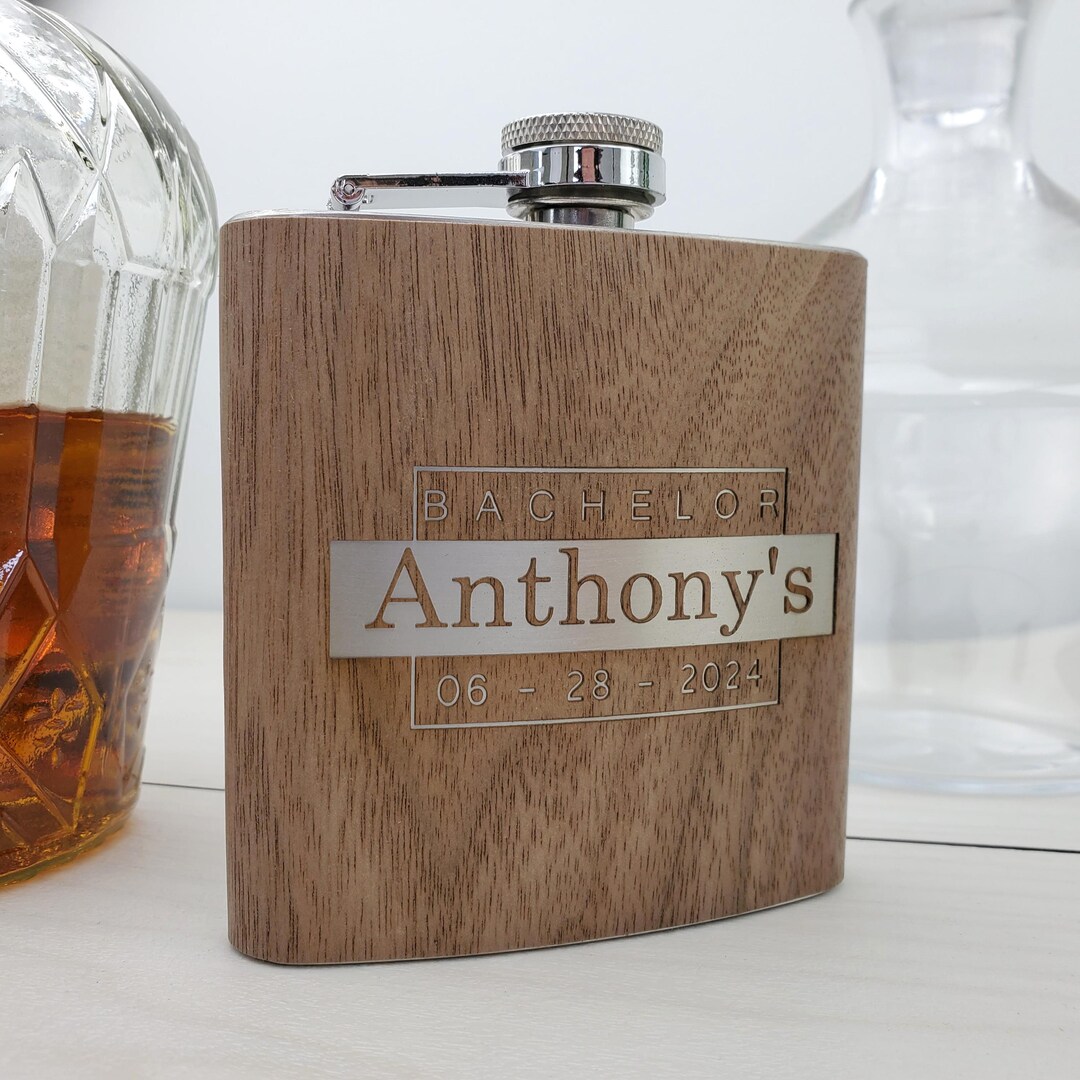 Personalized Wood Flask, Custom Flask, Bachelor Party, Bachelor Gifts ...