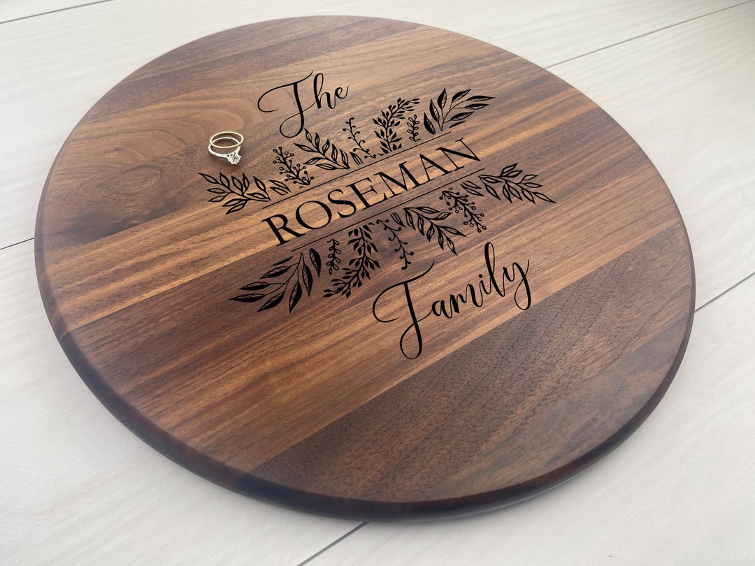 Personalized Circular Cutting Board, Engraved Round Cutting Board ...