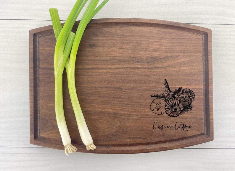 Personalized Cutting Board, Custom Cutting Board, Sea Shells, Beach ...