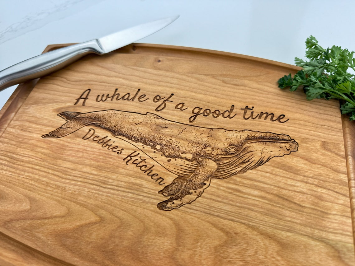 Personalized Cutting Board, Custom Cutting Board, Blue Whale, Whale ...