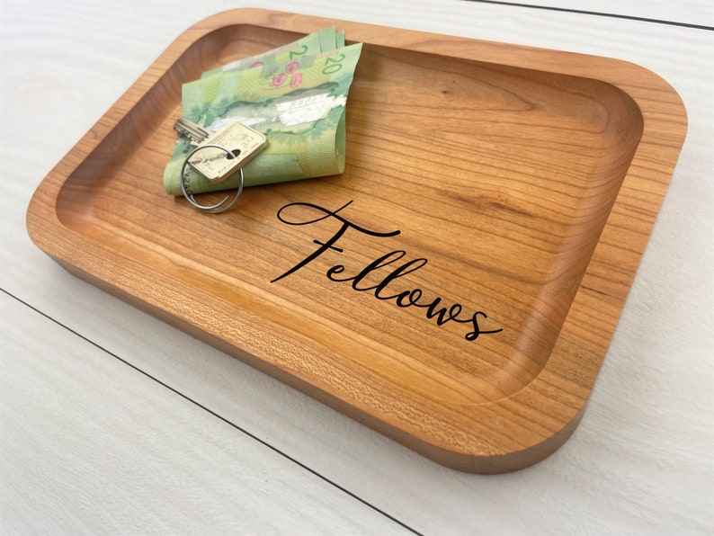 Engraved Wood Catch-all Tray - Personalized Entryway Organizer - Etsy