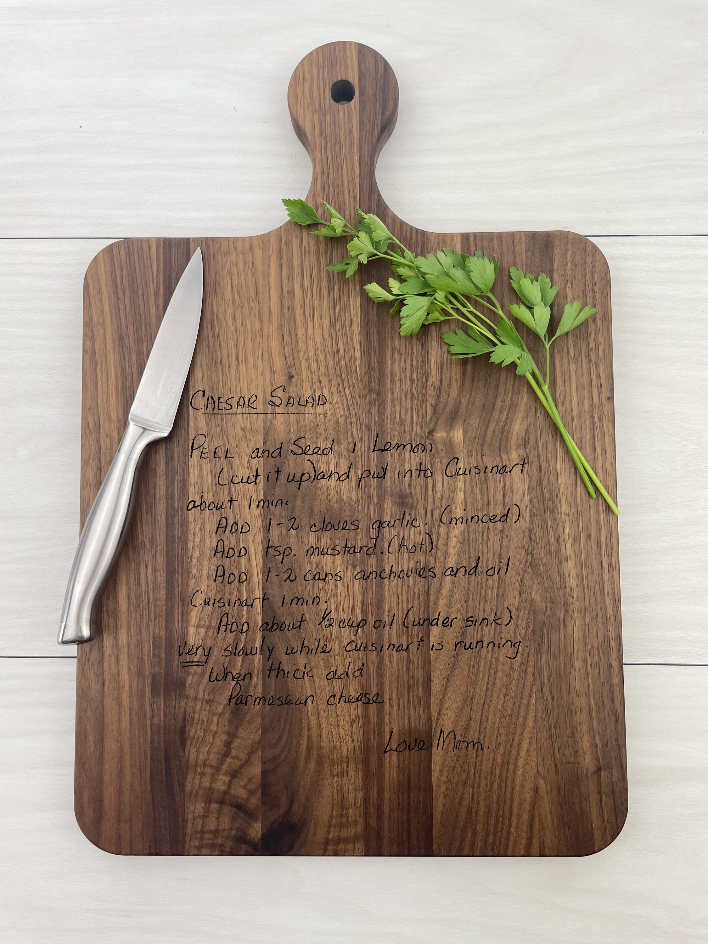 Personalized Recipe Paddle Board, Engraved Cutting Board With Handle ...