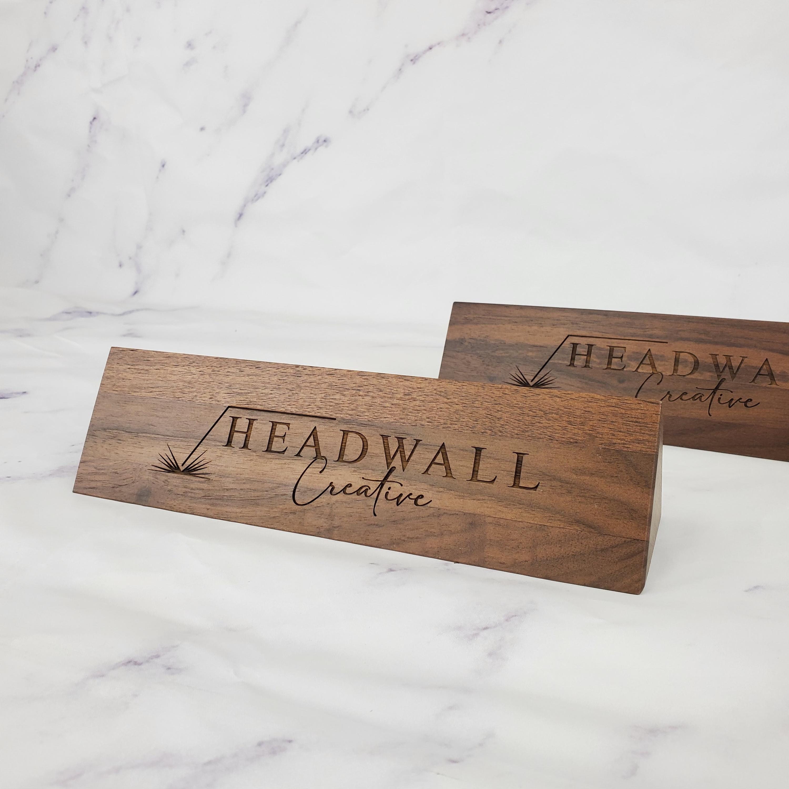Personalized Wood Desk Block, Corporate/company Logo, Custom Engraved ...