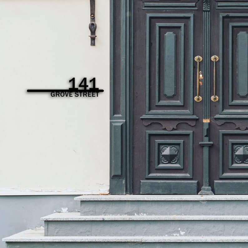 Personalized Metal Door Number, Metal House Number Sign, Outdoor ...