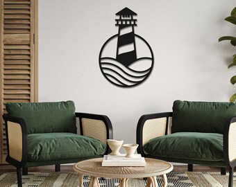 Lighthouse Metal Wall Art Decor, Lighthouse Art, Nautical Decor ...