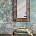 Stone Mirror Aztec Tile Wood Frame Travertine Christmas Gift Mexican ...