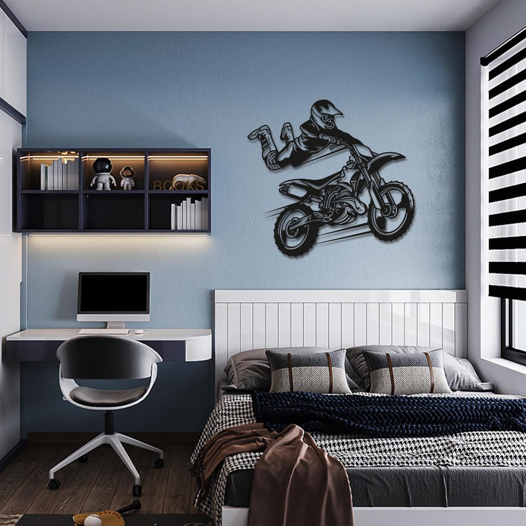 Motocross Metal Wall Art, Dirt Bike Metal Sign, Garage Wall Sign ...