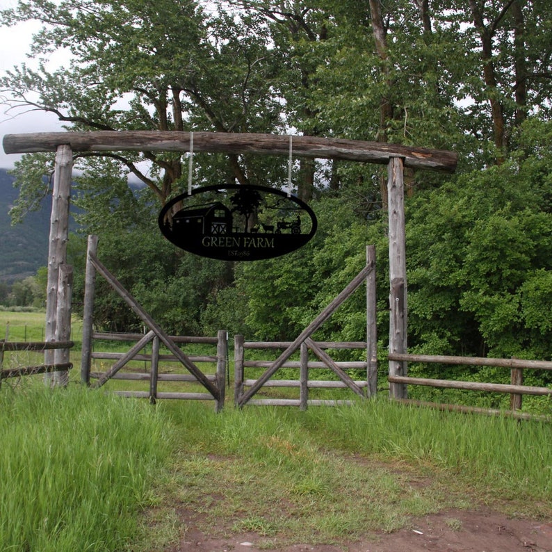 Personalized Metal Farm Sign, Custom Farmhouse Sign, Outdoor Ranch ...