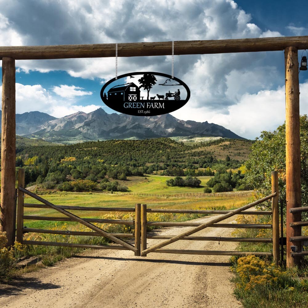 Personalized Metal Farm Sign, Custom Farmhouse Sign, Outdoor Ranch ...