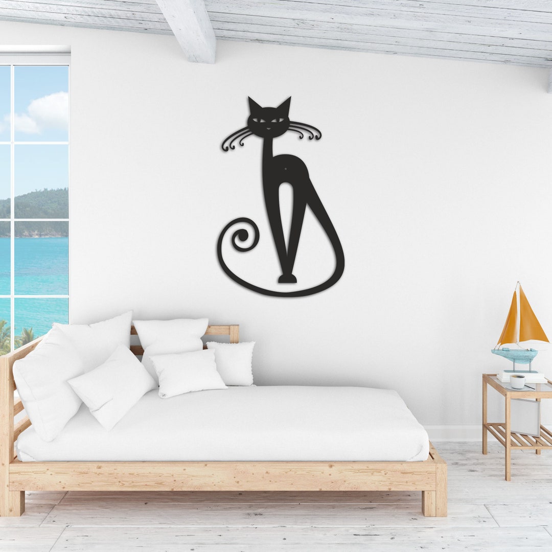 Cat Metal Wall Art, Cute Cat Wall Decor, Metal Wall Decor, Metal Wall ...