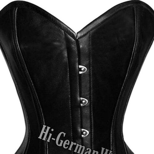 Women Leather Overbust Corsets Steel Boned Overbust Waist Etsy