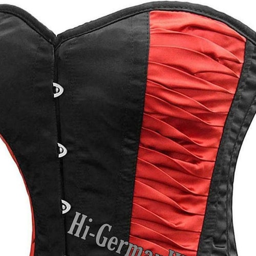 Sexy Women Black Leather Overbust Corsets Steel Boned Truly Etsy