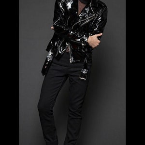 Gothic Handmade Gothic Moto Black PVC Vinyl Jacket Stylish Men ...
