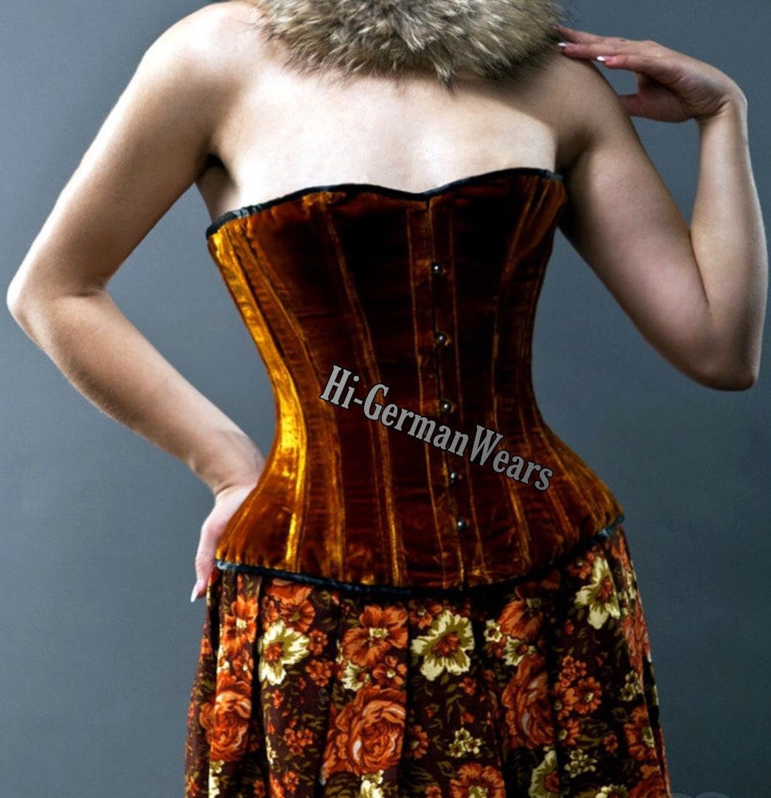 Women Halfbust Corset Velvet Steel Boned Authentic Heavy Etsy